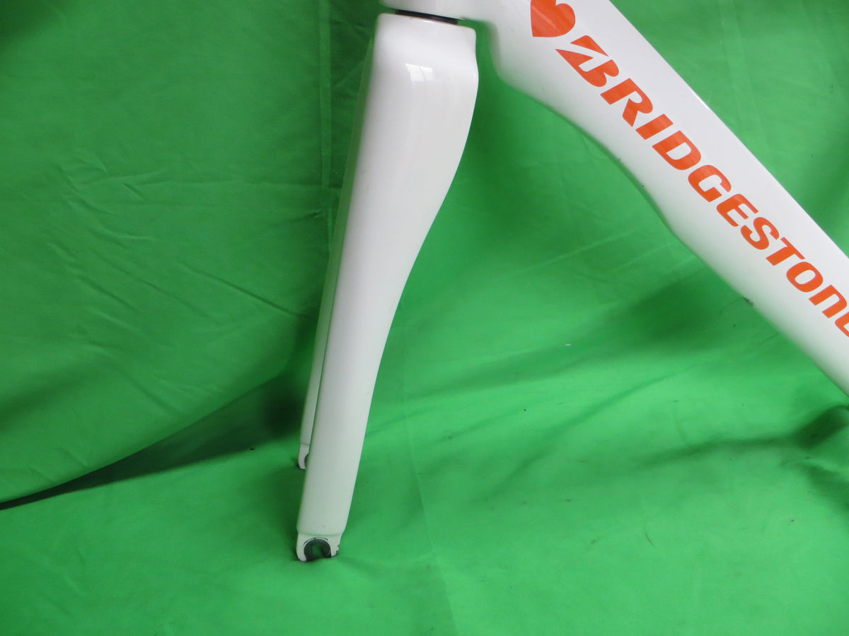 Rare! Girls Keirin Bridgestone TR8 Carbon Track Frame // White / Orang ...